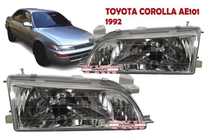 Toyota Corolla AE100 AE101 EE100 Crystal Front Headlights Lamps Head ...