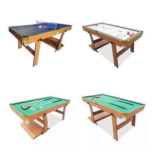 6 Ft Foldable 3 in 1 Multi game Table | Billiards | Table Tennis | Air ...