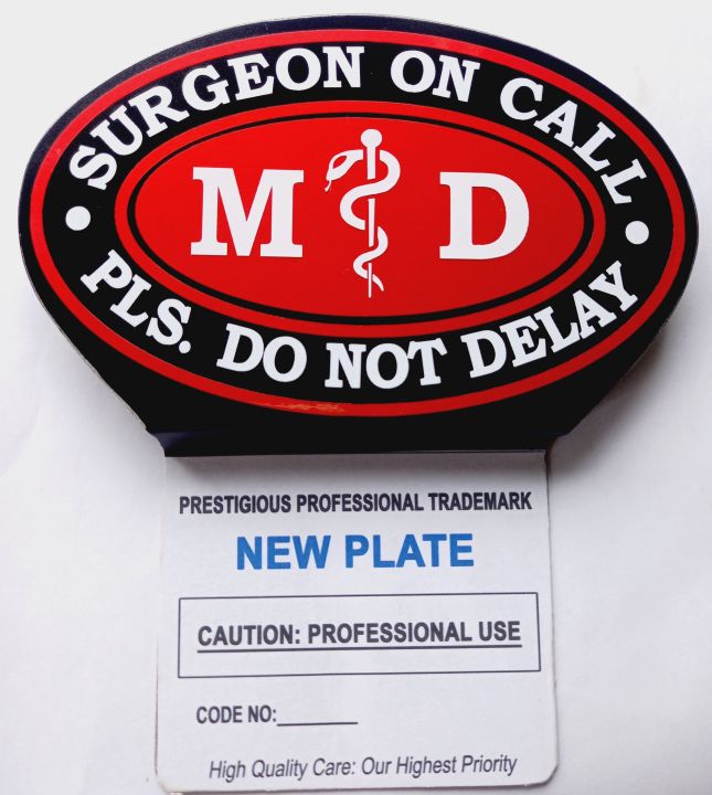 MD SURGEON ON CALL CAR EMBLEM Black Background | Lazada PH