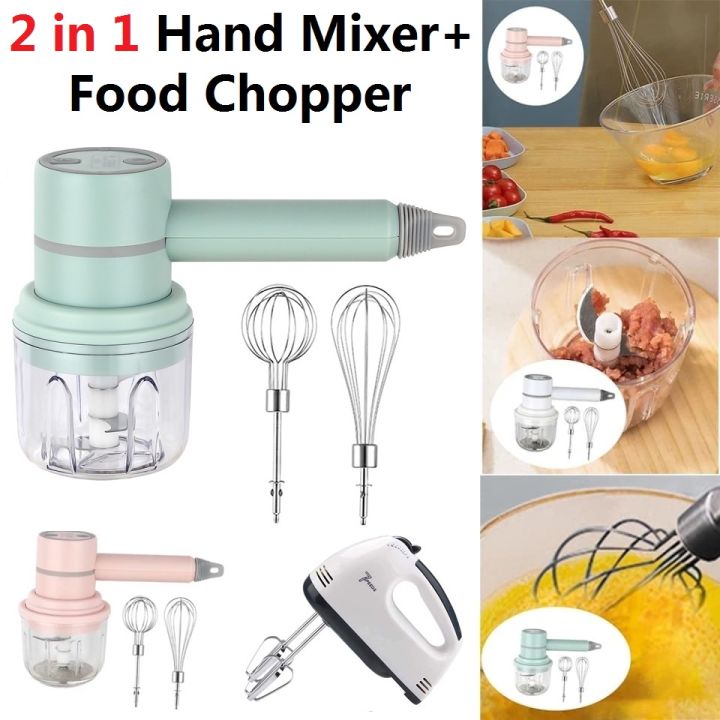 Jannah Wireless 2 in 1 Mixer Food Garlic Grinder Fruit Chopper Egg ...