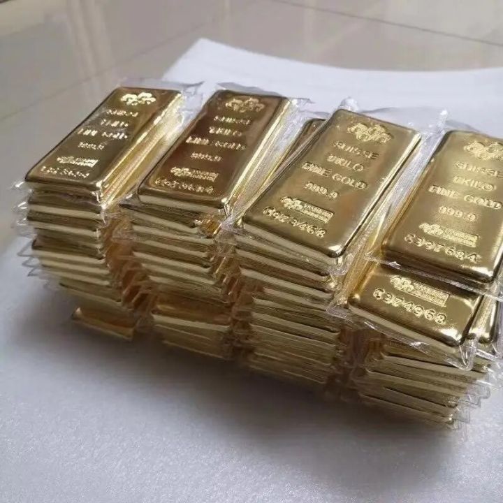 Swiss Gold Bar Simulation 1 Kilo Gold Solid Pure Copper Plated Gold ...