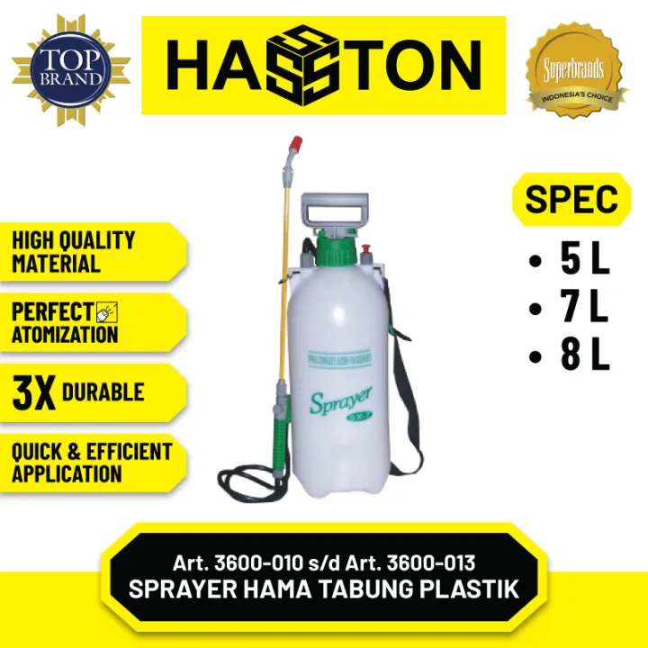 Hasston Sprayer Hama Tabung Plastik / Pressure Sprayer (3600) | Lazada ...