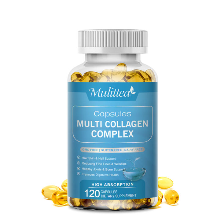 Mulittea Multi-Collagen Complex Capsules Reducing Fine Lines & Wrnkles ...