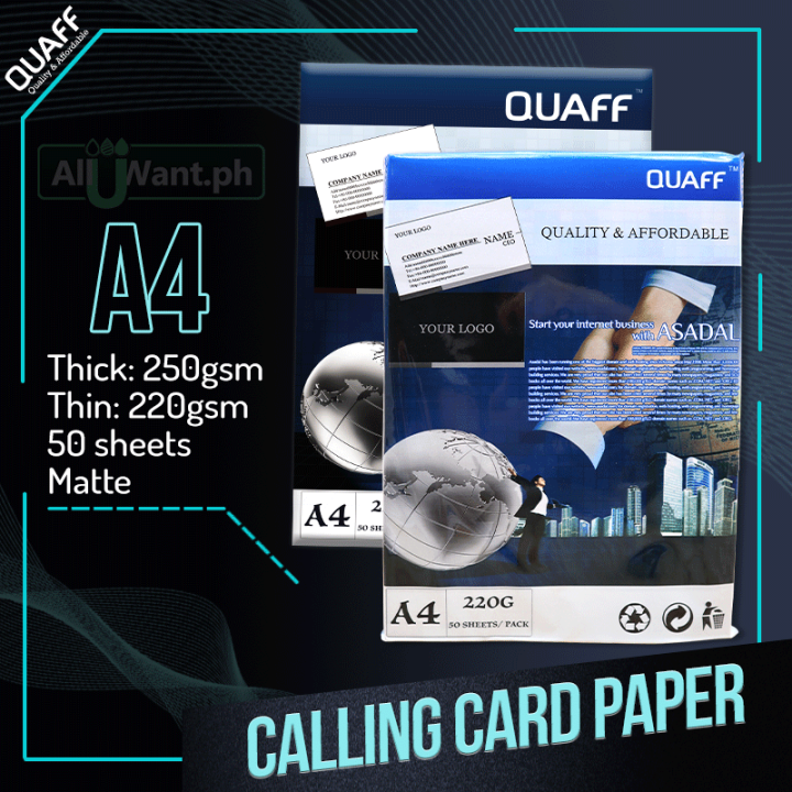 QUAFF Calling Card Paper Matte A4 Size 220gsm - 250gsm (50 sheets ...