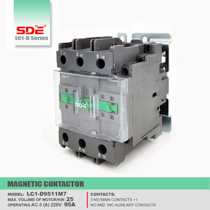 SDE MAGNETIC CONTACTOR SC1-D9511M7 (SC1-D SERIES) | Lazada PH