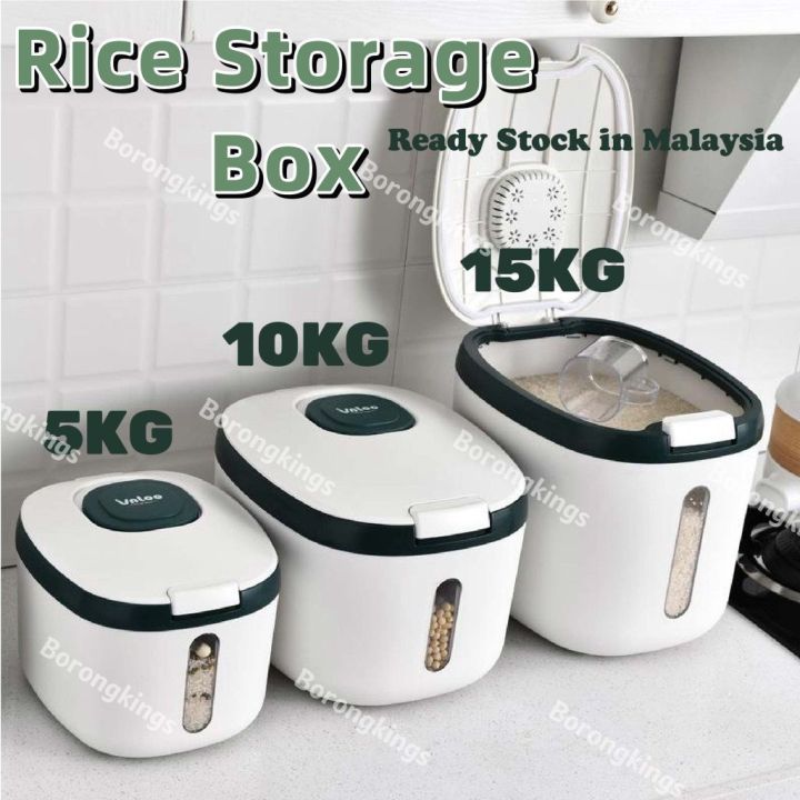 5KG / 10KG / 15KG Rice Storage Box Collection Bucket Insect-Proof ...