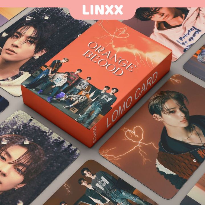 LINXX ชุดสมุดภาพอัลบั้มรูปเลือดสีส้มชุดโปสการ์ดการ์ด Lomo Kpop 55ชิ้น ...