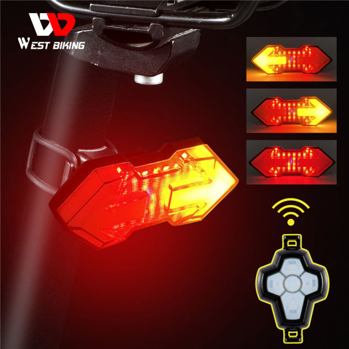 WEST BIKING Bicycle Turn Signal Tail Light Wireless Remote Control ...