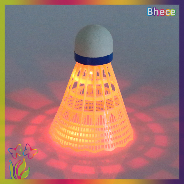 Bhece ลูกบอลฝึกยามค่ำคืนไฟ LED หัวแบดมินตันขนไก่ขนห่านส่องสว่างหลากสี ...