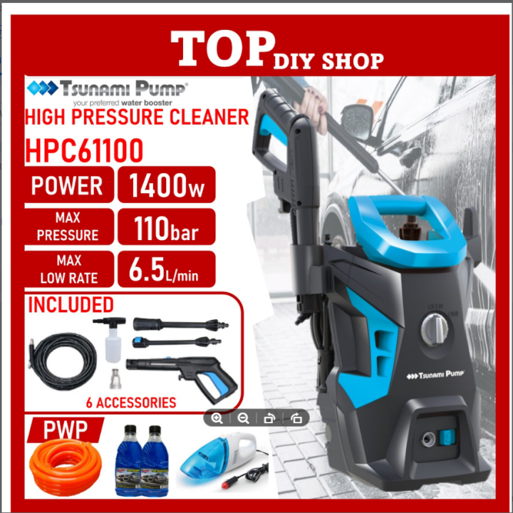 Tsunami Water Jet HPC6110 1400W Water Jet High Pressure Water Jet Car ...