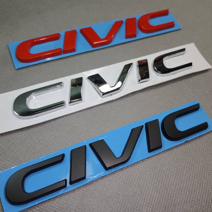 CIVIC logo stocker Honda Civic FC Car Rear Emblem Logo sticker ' Civic ...