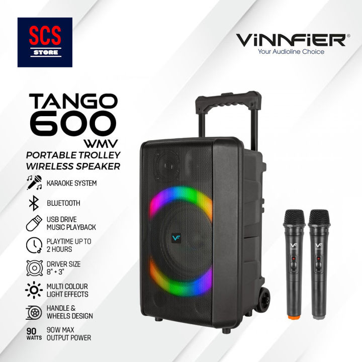 Vinnfier TANGO 600 WMV Portable Trolley Bluetooth Wireless Speaker | Lazada