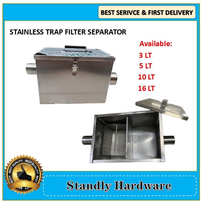 STAINLESS 3GPM GREASE TRAP INTERCEPTOR WATER OIL TRAP FILTER SEPARATOR ...