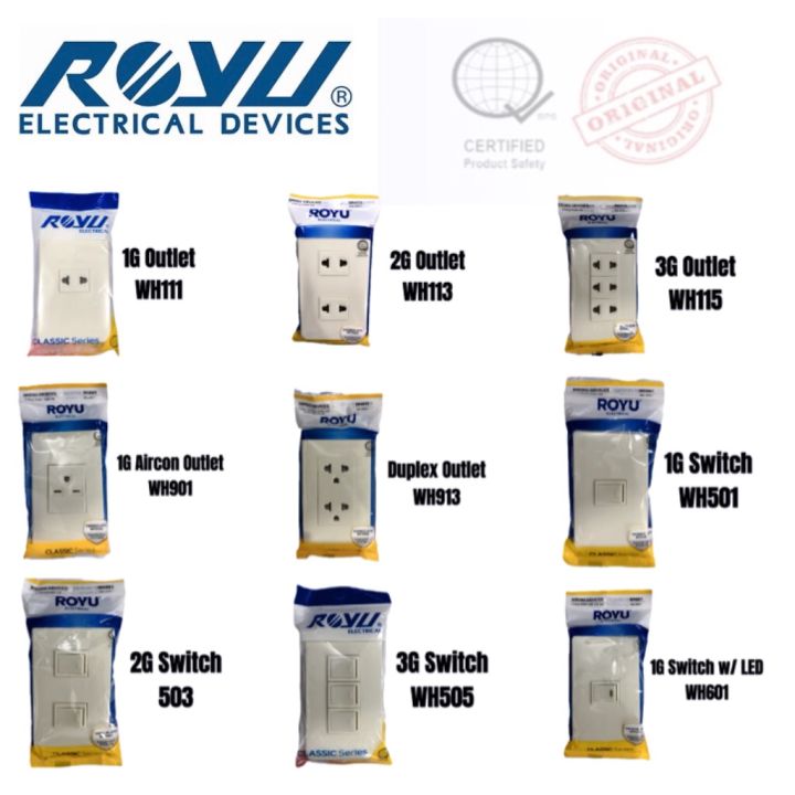 Royu Classic Series Switch & Oulet 1 2 3 Gang | Lazada PH