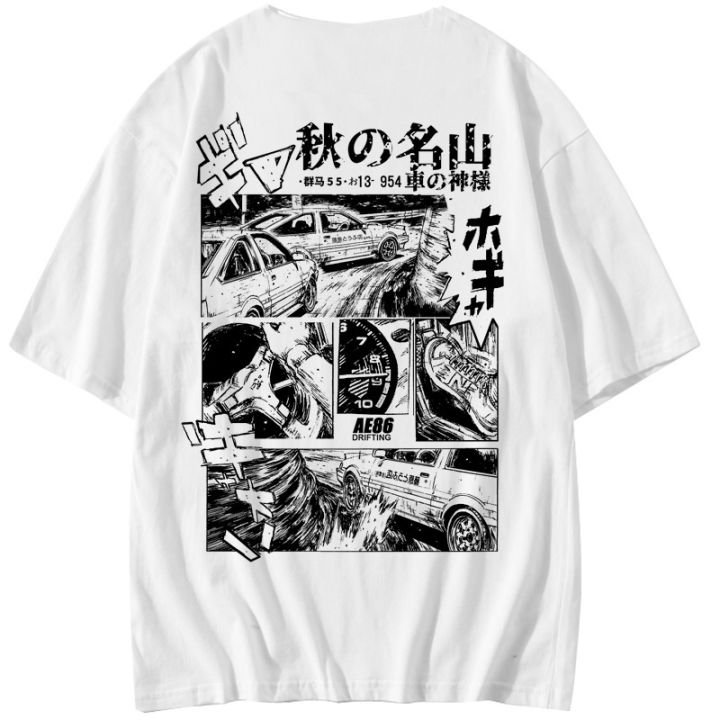 ใหม่ เสื้อยืด เสื้อยืดลำลอง Initial D Cosplay T shirt AE86 Costume Tops ...