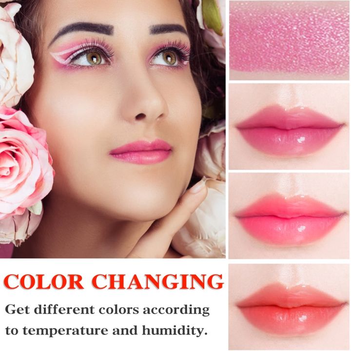 Transparent Jelly Flower Lipstick / Temperature Color Change Lip Balm ...