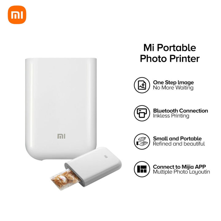 Xiaomi Mi Portable Photo Printer With 5 Sheets Photo Paper Bluetooth ...