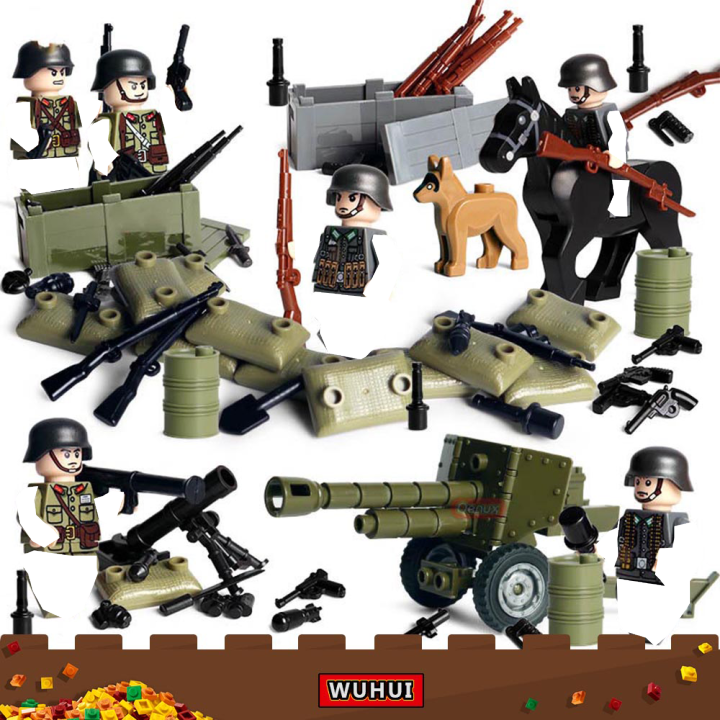 WUHUI 6PCS SWAT Military Army WW2 Minifigures Toy Building Kit Building ...