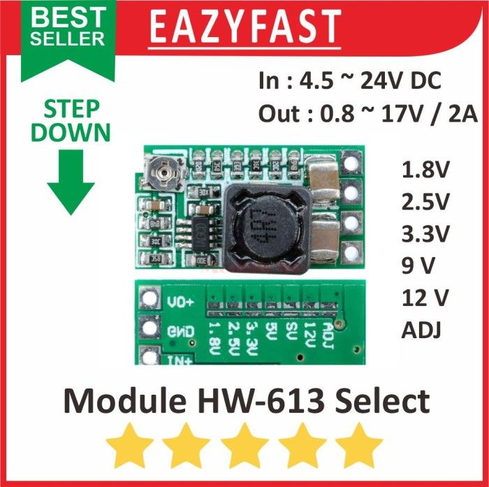 Step Down 3A HW613 HW 613 Module Modul DC Fix Select Power Regulator ...