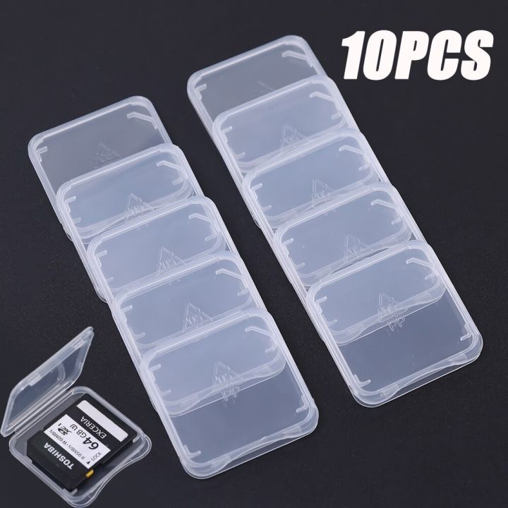 10Pcs Transparent SD Memory Card Storage Boxes Plastic Case Protector ...
