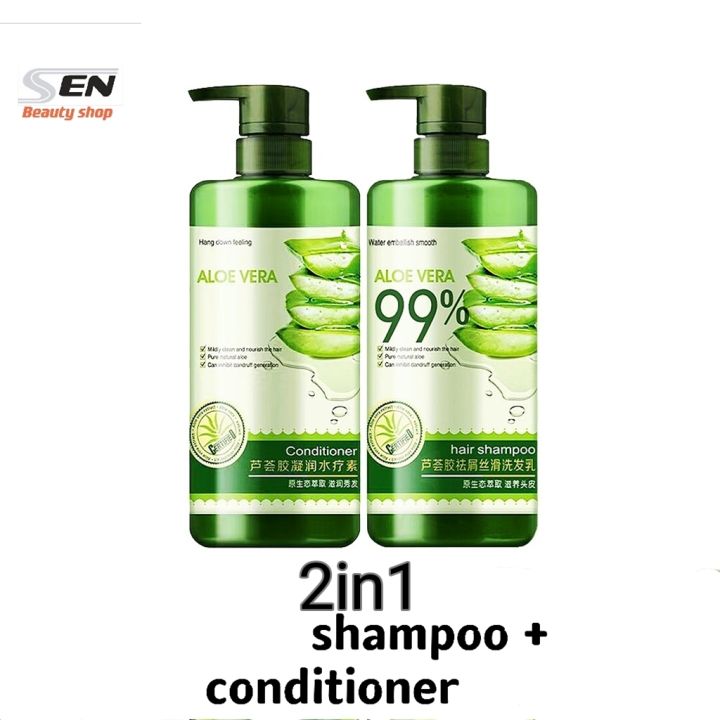 （2in1）99%Aloe Vera shampoo 800ml+conditioner800ml | Lazada PH