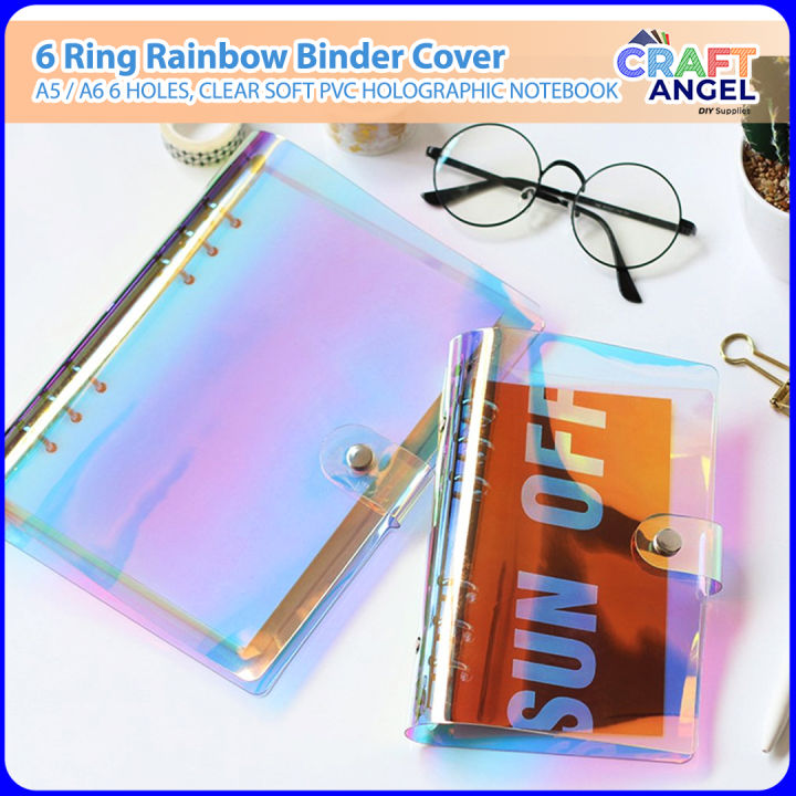 Binder Refill Cover 6 Holes Rainbow A5/A6 Colorful PVC Holographic ...