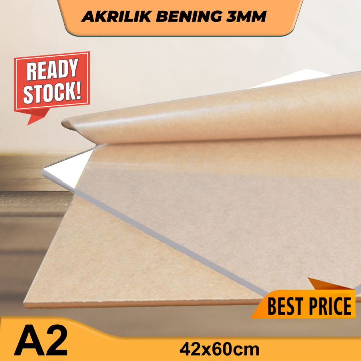 ACRYLIC LEMBARAN BENING 3MM A2 42X60CM | Lazada Indonesia