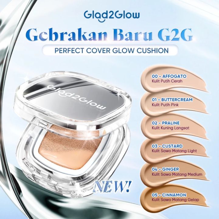 G2G Cushion Putih | Glad2Glow Perfect Cover Glow Cushion Foundation ...