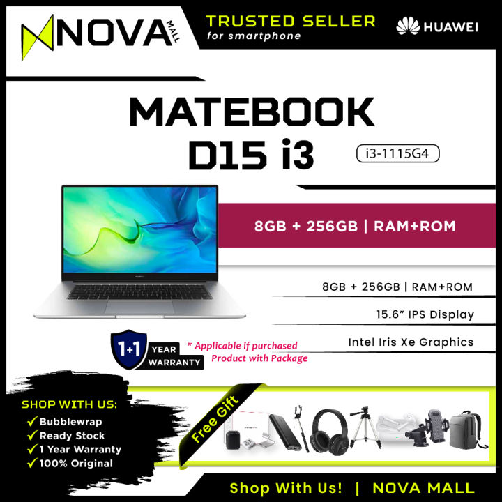 HUAWEI Matebook D15 i3 [8GB RM 256SSD] - Original HUAWEI Malaysia | Lazada