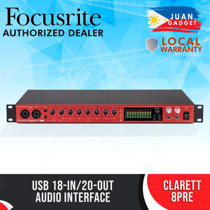 Focusrite Clarett 8Pre USB 18x20 USB Audio Interface 18-in/20-out USB 2.0 Audio Interface with 8 ...