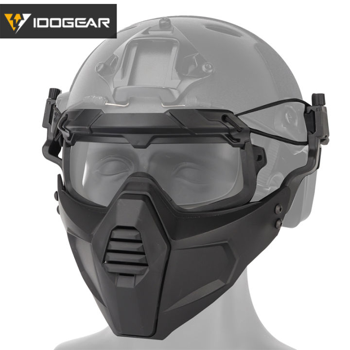 IDOGEAR Tactical Half Face Mask & Tactical Goggle Set for OC Style ...