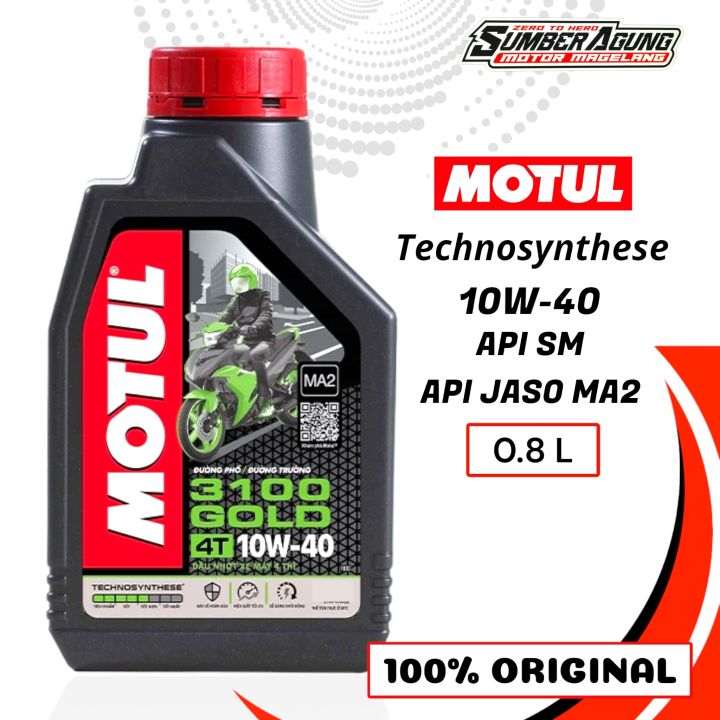 OLI MESIN MOTUL 4T 3100 GOLD 10W40 TECHNOSYNTHESE 800 ML JAMIN ORIGINAL | Lazada Indonesia