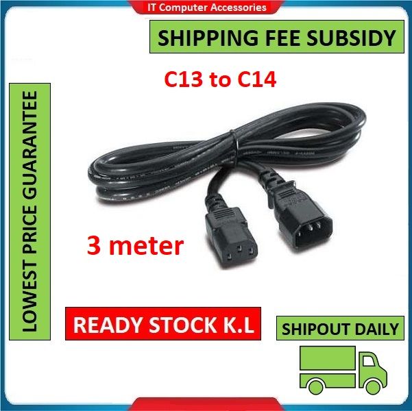 3M Power Monitor Cord Extension Cable C13 Male to C14 Female | Lazada