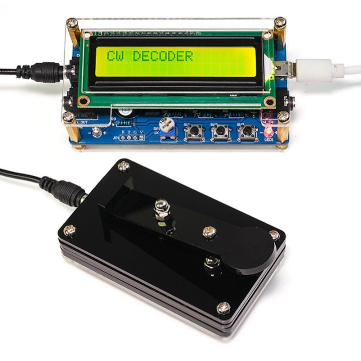 Upgraded CW Morse Code Decoder Finished +Case+Button Kit with Digital LCD CW Trainer Morse Code ...