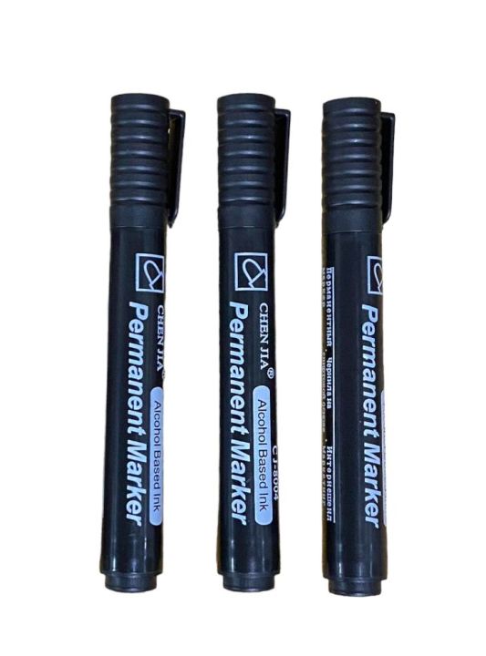 3Pieces CHEN JIA Permanent Marker CJ-8004 (PER-500B Black) | Lazada PH