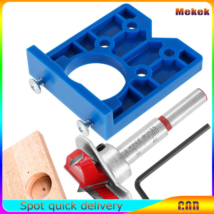 35mm Concealed Hinge Jig Woodworking Boring Hole Drill Guide Cutter Bit ...