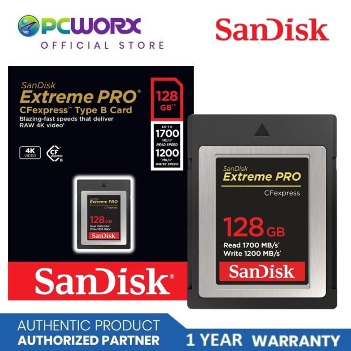 Sandisk SDCFE-128G-GN4NN 128GB Extreme Pro CFExpress Card Type B 1700MB/S R 12 | Lazada PH