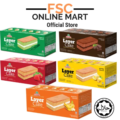[FSC] Oriental Layer Cake 18gm x 24pc (Pandan/Choco/Butter/Strawberry ...
