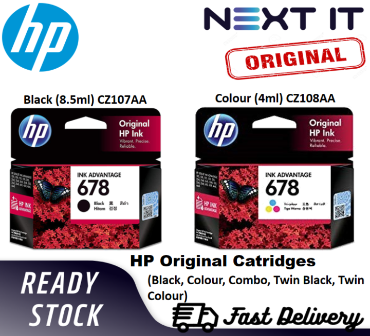 [READY STOCK] HP 678 BLACK / TRI-COLOR ORIGINAL INK ADVANTAGE CATRIDGE ...