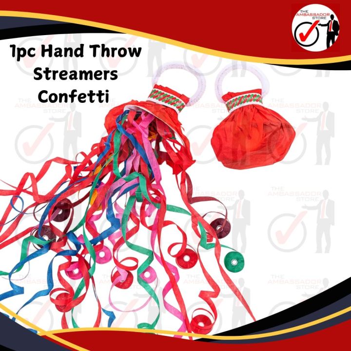 1pc Hand Throw Streamers Romantic Colorful Ribbon Party Paper Cracker ...