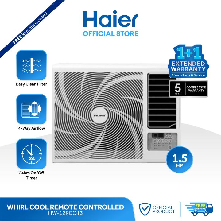 Haier HW-12RCQ13 1.5 HP Digital Remote Window Type Aircon | Inverter ...