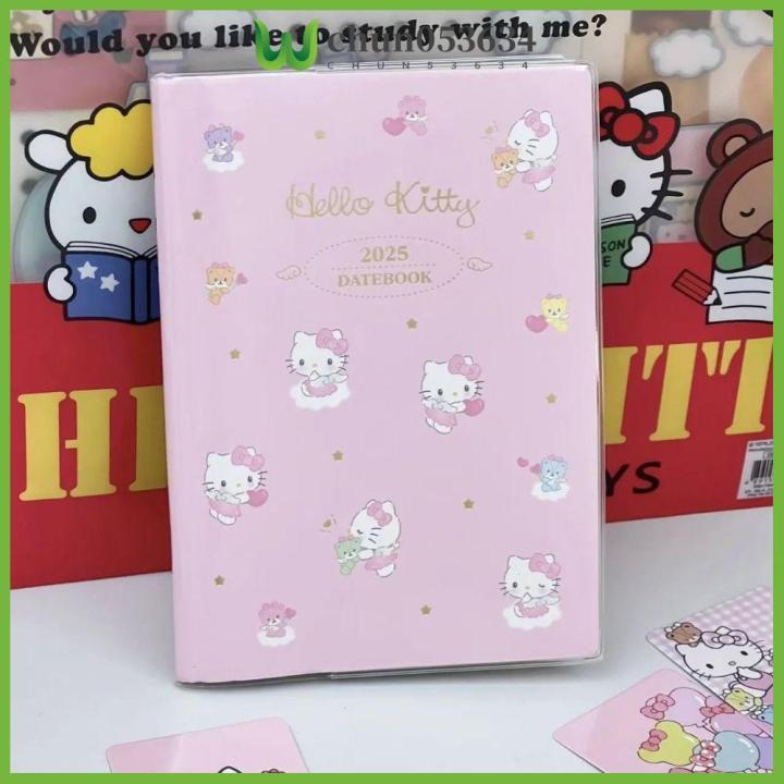 CHUN053634 Kawaii Hello Kitty Notebook Cartoon 96 Sheet Diary Book 2025 ...