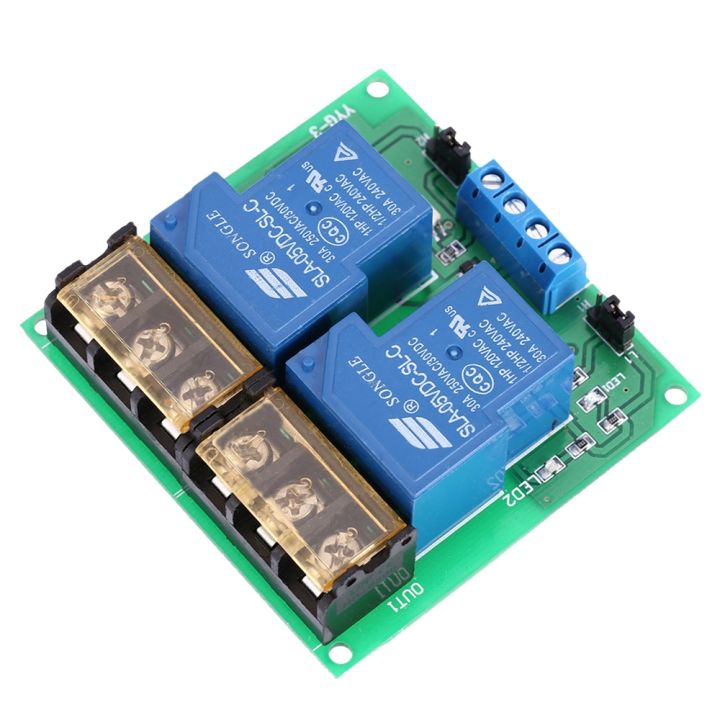 2 Channel Relay Module 12V 5V 24V DC 30A Relay Board Module Optocoupler ...