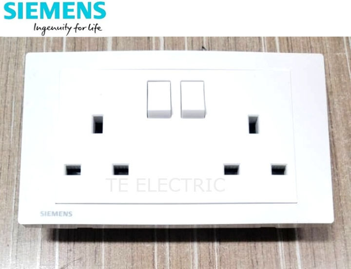 SIEMENS DELTA® RELFA 2 X 13A SSO DOUBLE SWITCHED SOCKET OUTLET WITH ...