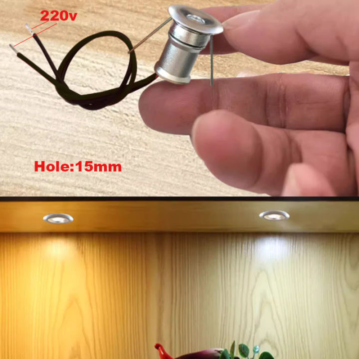 Hole 15mm LED Mini Spotlight Recessed Ceiling Downlight Cabinet Display ...