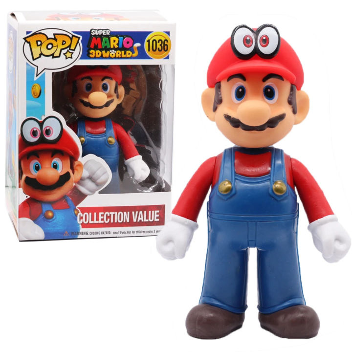 FUNKO POP super Mario Bros Anime Figure Toys Dolls Model Set Luigi ...