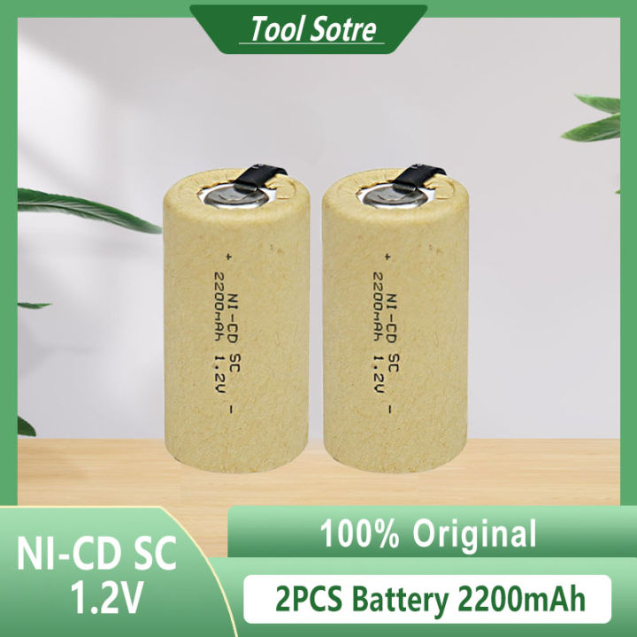 2-20pcs Screwdriver Electric Drill SC Batteries 1.2V 2200mah SubC Ni-Cd Rechargeable Battey With ...