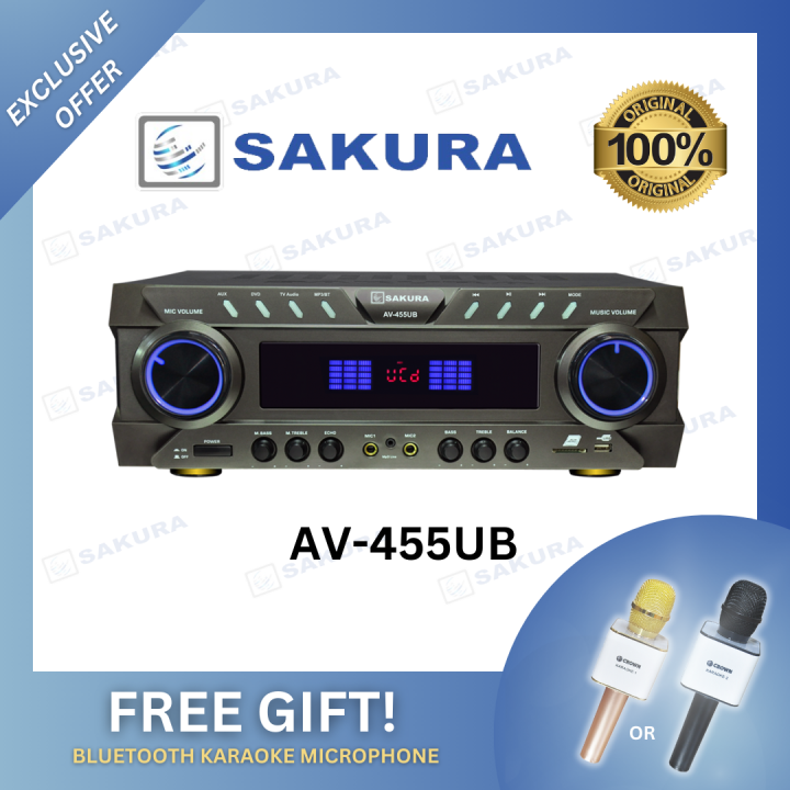 SAKURA AV-455 UB / 5.1CH HOME THEATER MP-3 AMPLIFIER 140Wx2 | Lazada PH