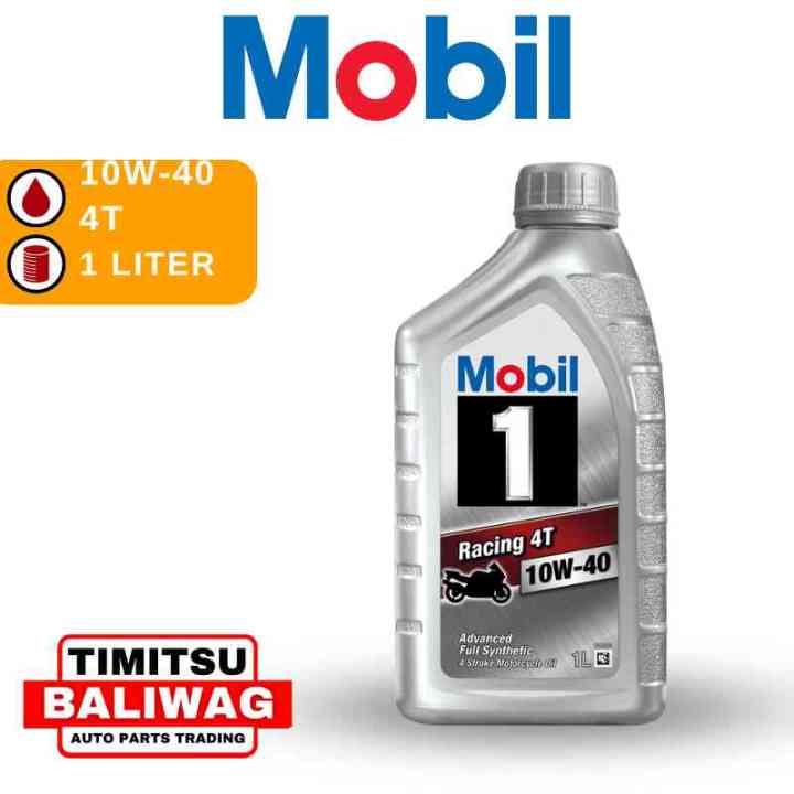 MOBIL 1 RACING 4T 10W-40 FULLY SYNTHETIC MOTORCYCLE ENGINE OIL 1 LITER ...