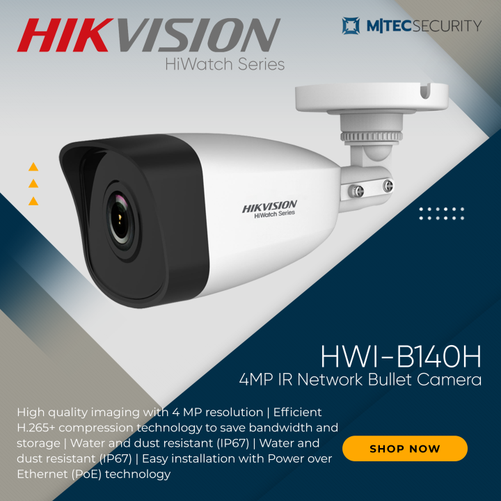 Hikvision HiWatch Series 4 MP Fixed Bullet Cctv Network Camera | Lazada PH